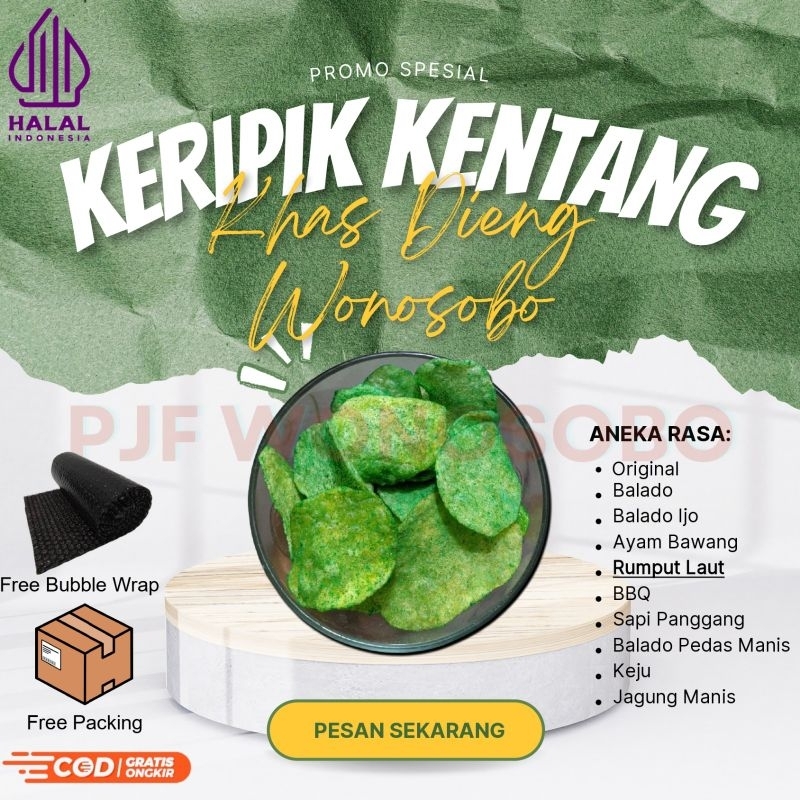 Jual keripik kentang rumput laut 70g | Shopee Indonesia
