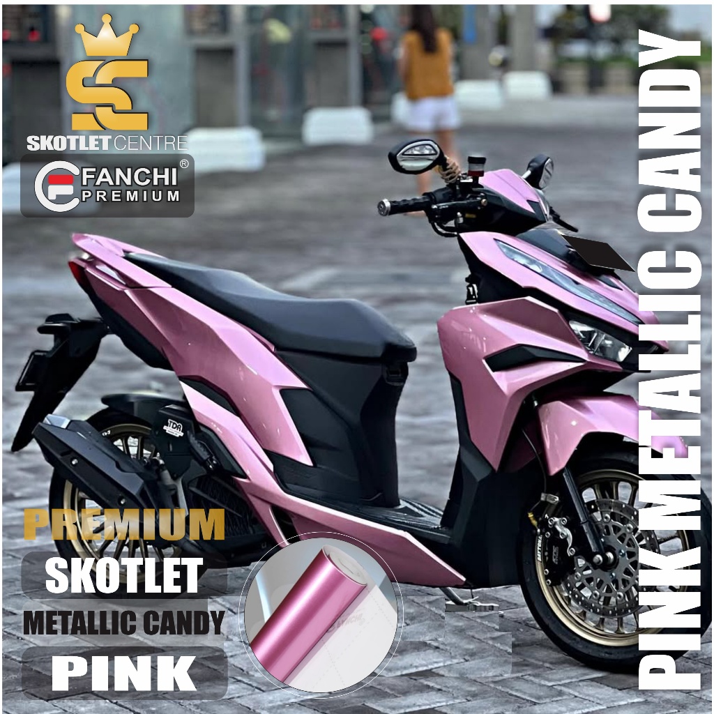 Jual Skotlet Stiker Motor Pink Metalik Candy Schotlite Metallic Candi ...