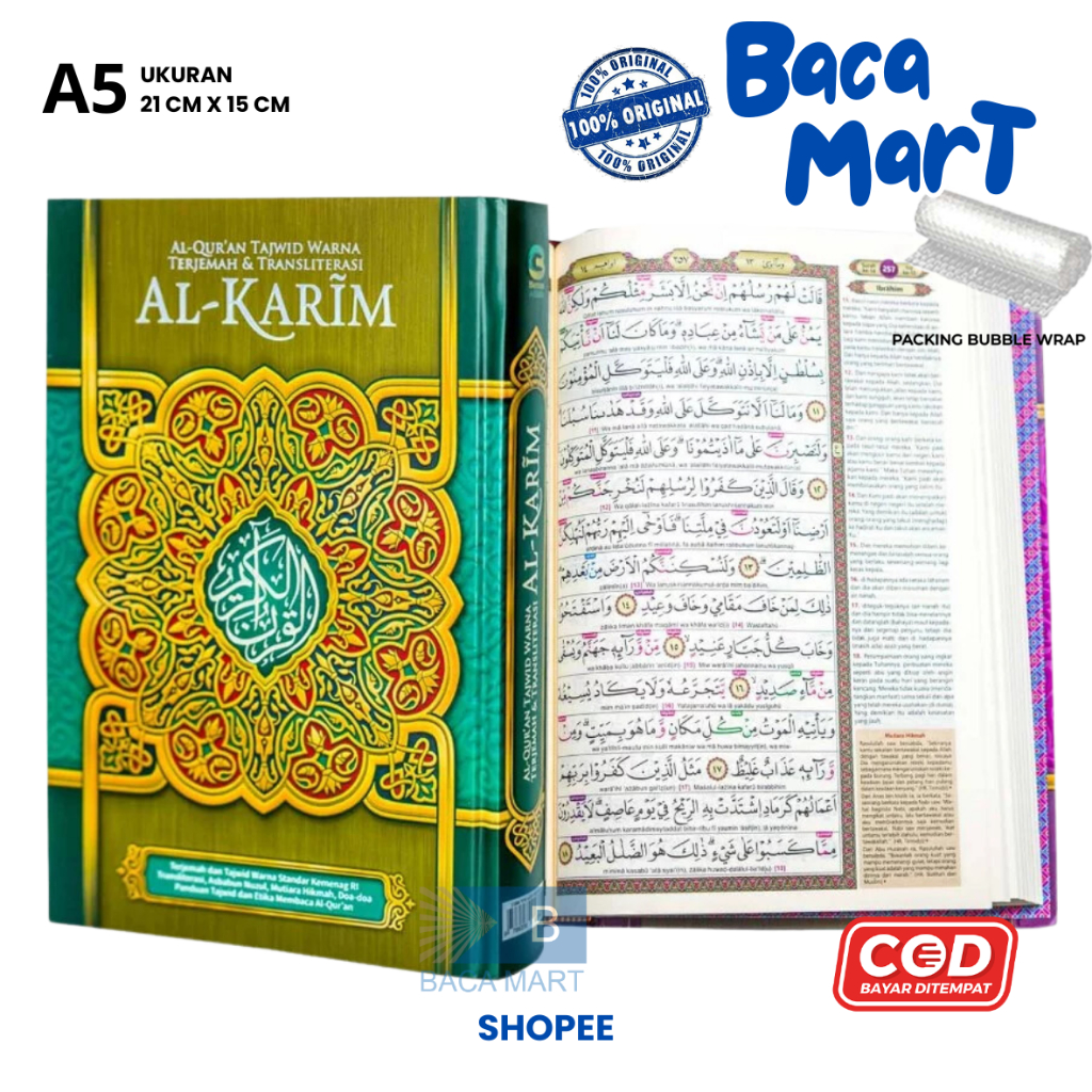 Jual Al Quran AL KARIM A5 HC Al Quran Tajwid Warna terjemah ...