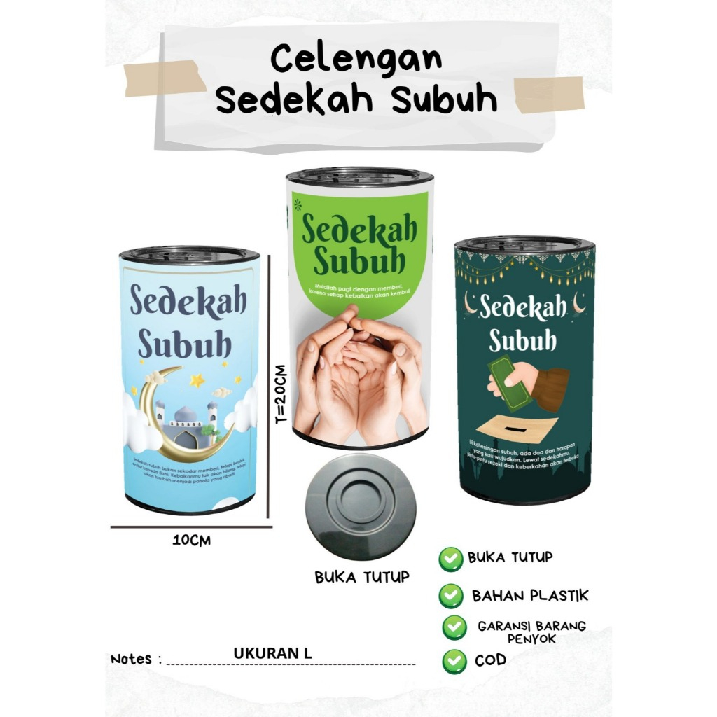 Jual Celengan Target Sedekah Subuh Kotak Amal Infaq Custom Souvenier ...