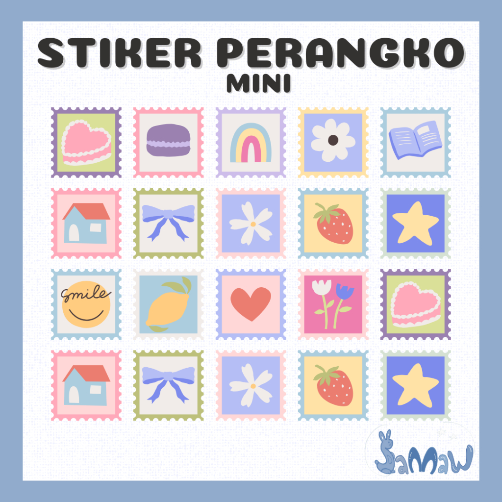 Jual Stiker Perangko Mini Pastel Lucu Aesthetic | Stiker Freebies ...
