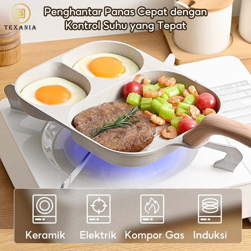 Jual TEXANIA Panci Wajan Penggorengan Telur Pancake 3 Lubang Wajan ...