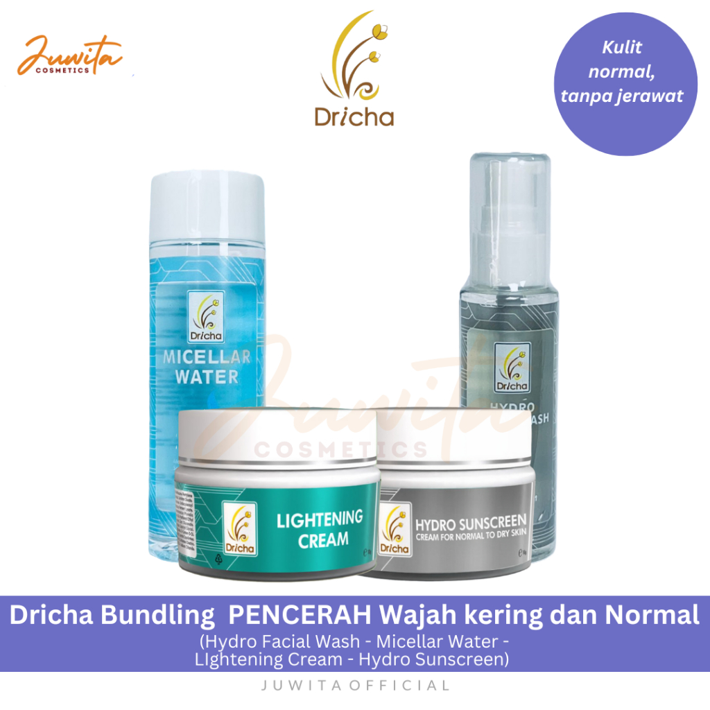 Jual DRICHA bundling untuk mencerahkan kulit kering&normal(micelar ...