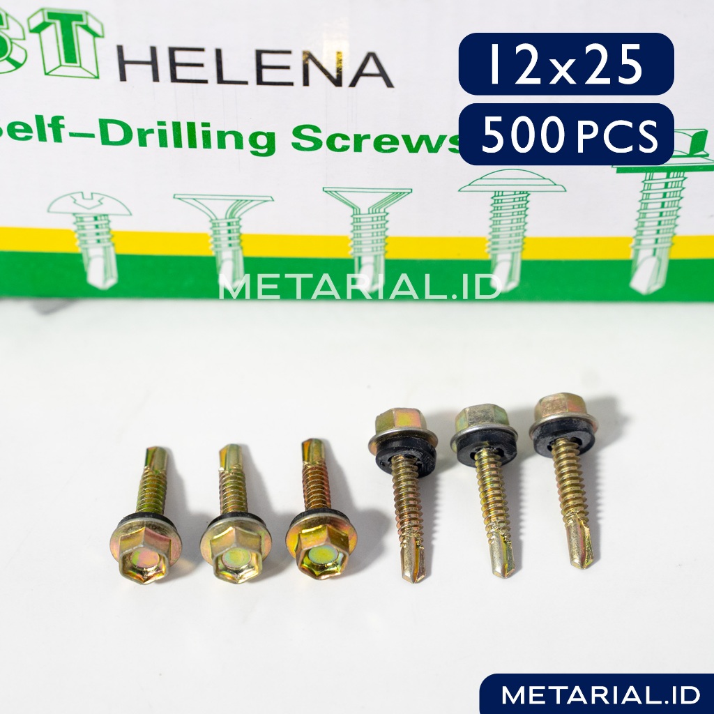 Jual [500 PCS] Baut SDS 12x25 Roofing Baja Ringan Sekrup | Atap | Seng ...