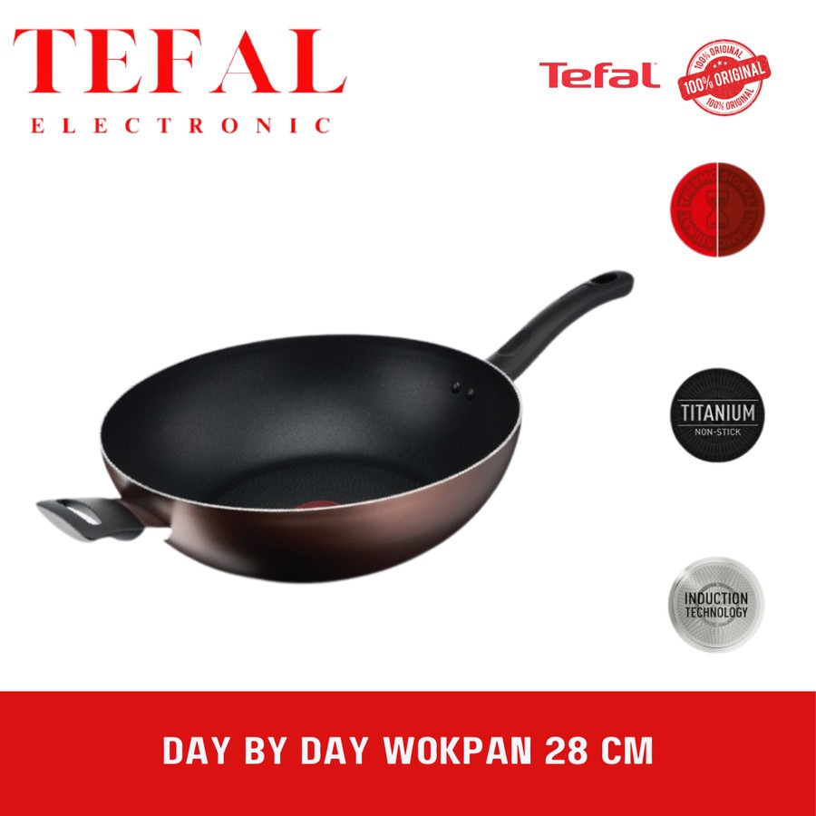 Jual Tefal Wajan Anti Lengket / Penggorengan - Day by Day Wokpan 28cm | Shopee Indonesia