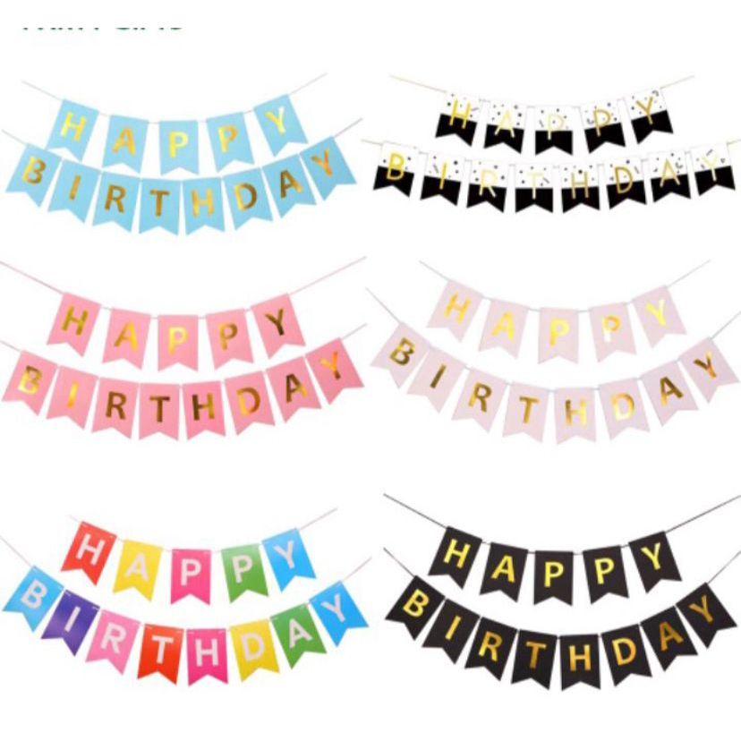 Jual HSM - Banner Ulang Tahun / Tulisan Happy Birthday / Banner set ...