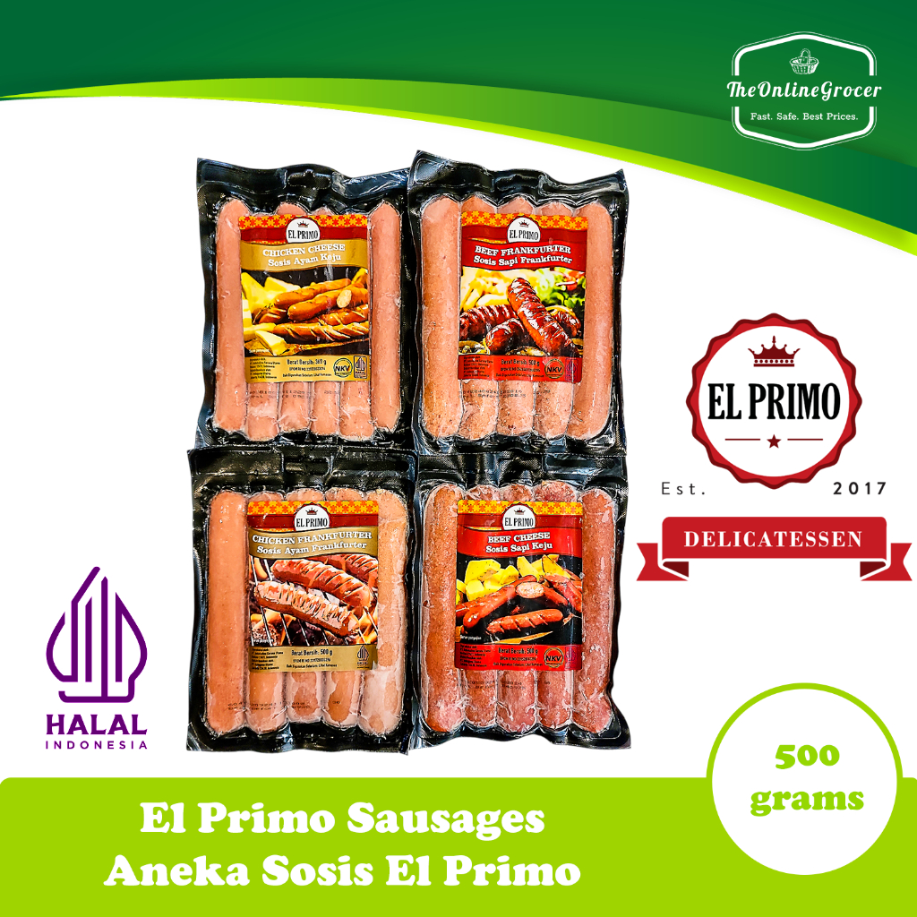 Jual El Primo Sausages - Sosis Sapi & Ayam El Primo Halal | Shopee ...