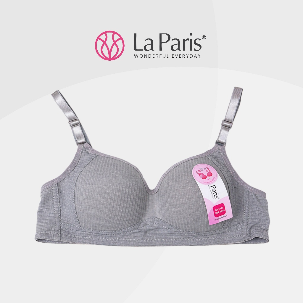 Jual LA PARIS Bra Garis Halus Cotton Tanpa Kawat Senam Zumba Kait 3 34 ...