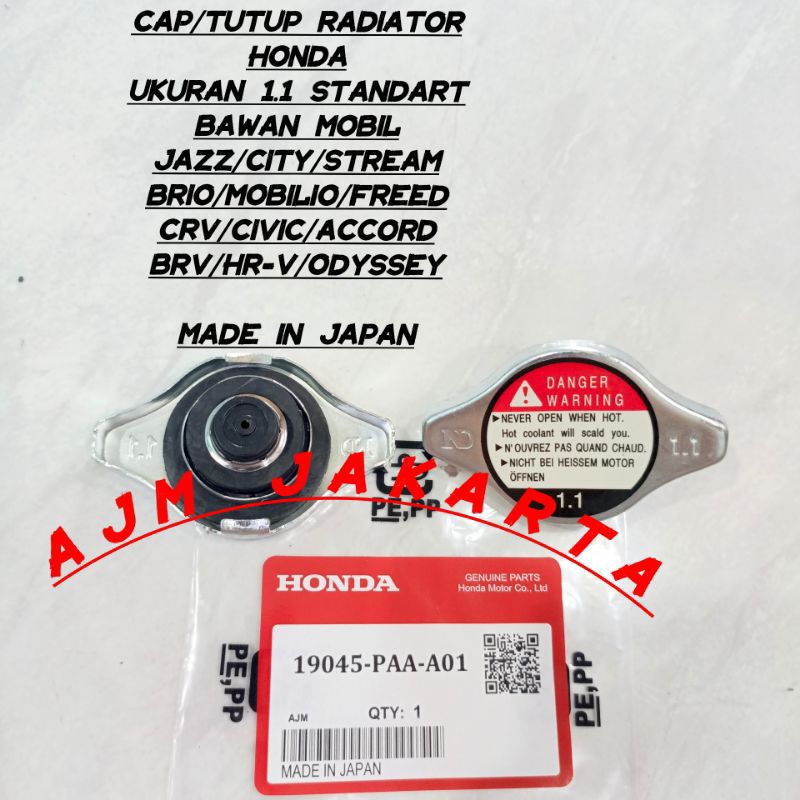 Jual Cap tutup radiator ukuran 1.1 honda stream civic jazz brio hrv ...