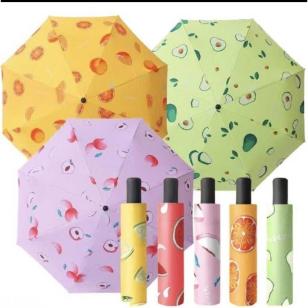 Jual Payung Lipat Motif Buah Semangka Lemon Alpukat Jeruk Buah Peach ...
