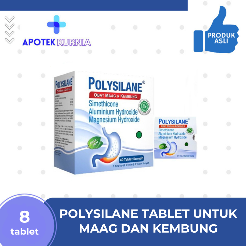 Jual POLYSILANE TABLET KUNYAH @8 TABLET - UNTUK MAAG DAN KEMBUNG ...