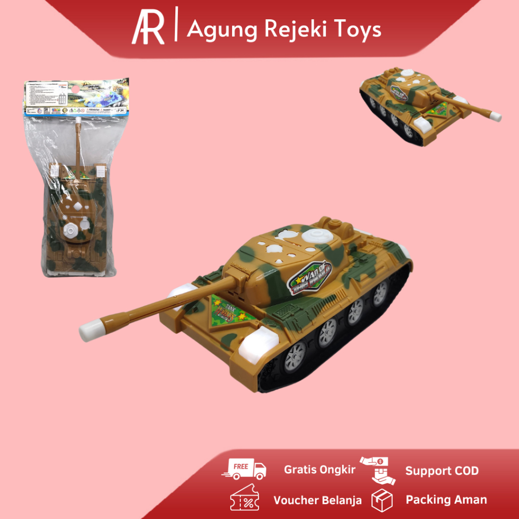 Jual Mainan Tank Kantong BP 34/Mobil Truk Tank Army Tentara/Menggunakan Batrai Ada Suara & Lampu ...