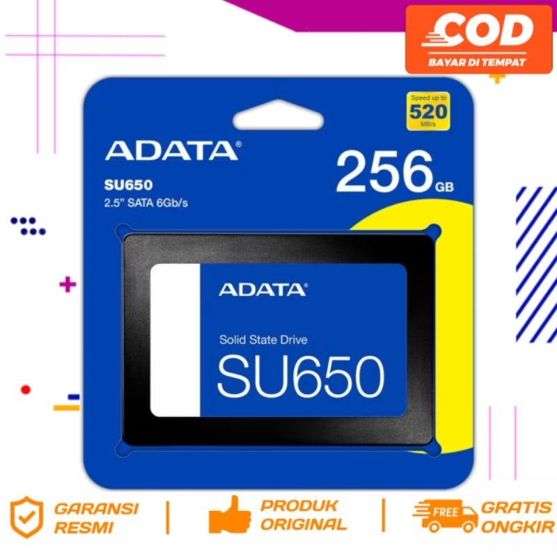 Jual SSD ADATA SU650 256GB 2.5 SATA ORIGINAL | Shopee Indonesia