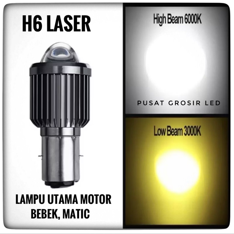 Jual Lampu Utama Led Motor Tipe H6 Laser 2 Warna Putih Kuning | Shopee Indonesia