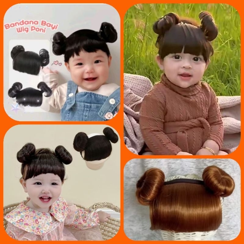 Jual Vania Kids99 Bando Bandana Bayi Wig Anak Bayi Poni Rambut Palsu ...