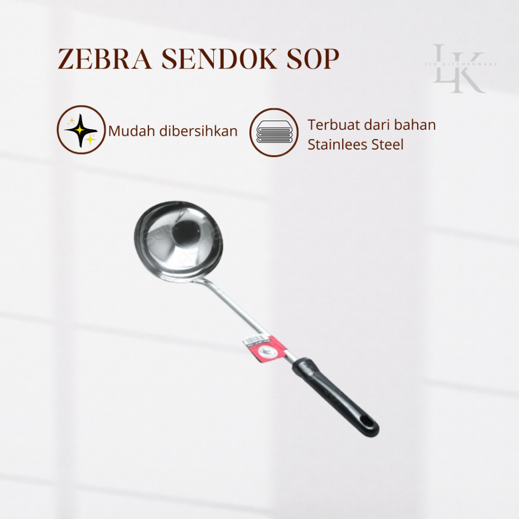 Jual ZEBRA SENDOK SOP STAINLEES STEEL BO - 105215 | Shopee Indonesia