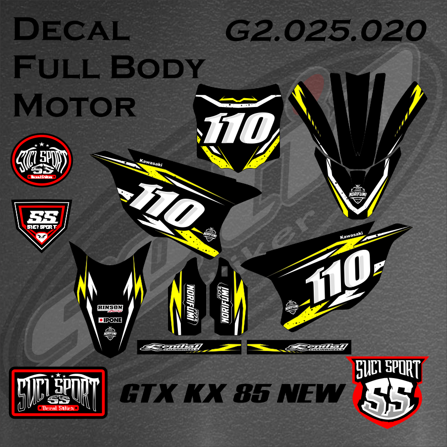 Jual DECAL GTX KX 85 NEW, STRIPING BEBEK STANDAR, MODIF, TRAIL KX 85 ...