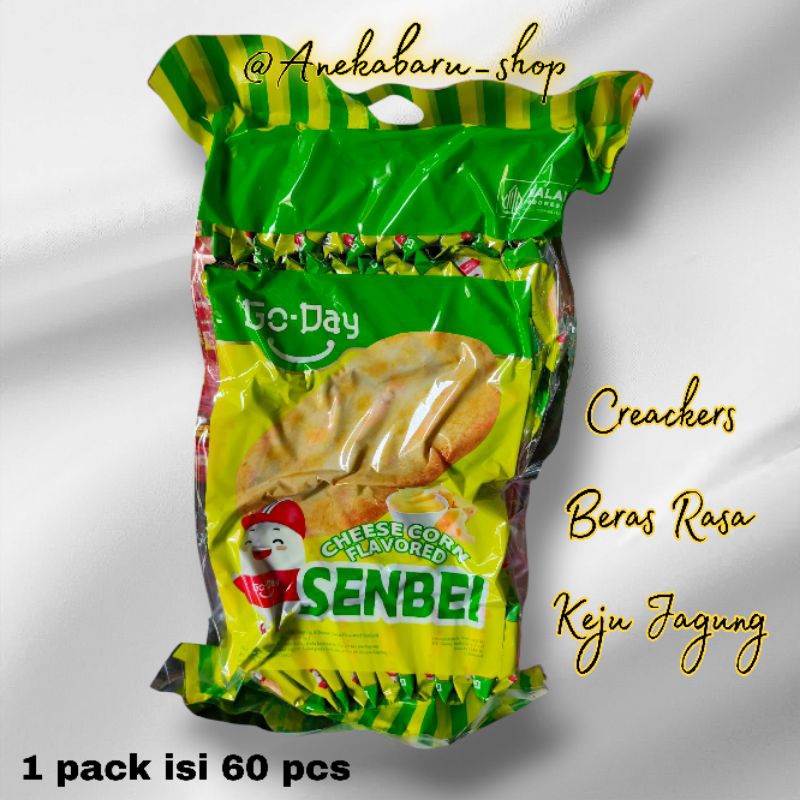 Jual ( 1 PACK / 60 PCS ) Go-Day Creackers SENBEI CHEESE CORN FLAVORED ...