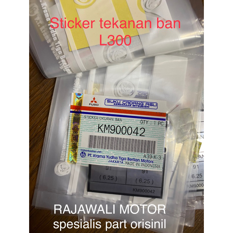 Jual STIKER STICKER UKURAN TEKANAN BAN MITSUBISHI L300 ORIGINAL ...