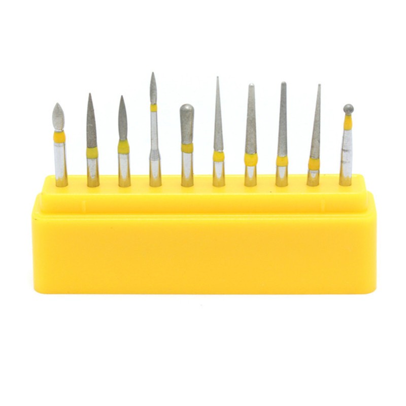 Jual 10pcs/set Dental Diamond Burs Teeth Porcelain Ceramics Composite ...