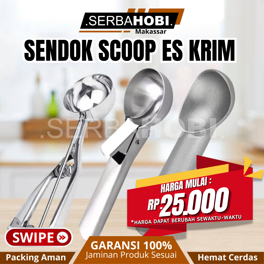 Jual Sendok Sekop Skop Es Krim / Scoop Ice Cream Stainless / Keramik | Shopee Indonesia