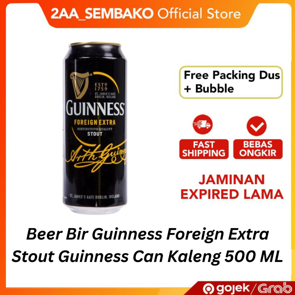 Jual Beer Guinness Foreign Extra Stout Guinness 500ml bir hitam kaleng ...