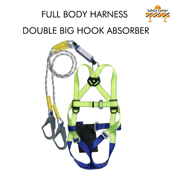 Jual Full Body Harness Double Big Hook Absorber / Safety Body Harness ...