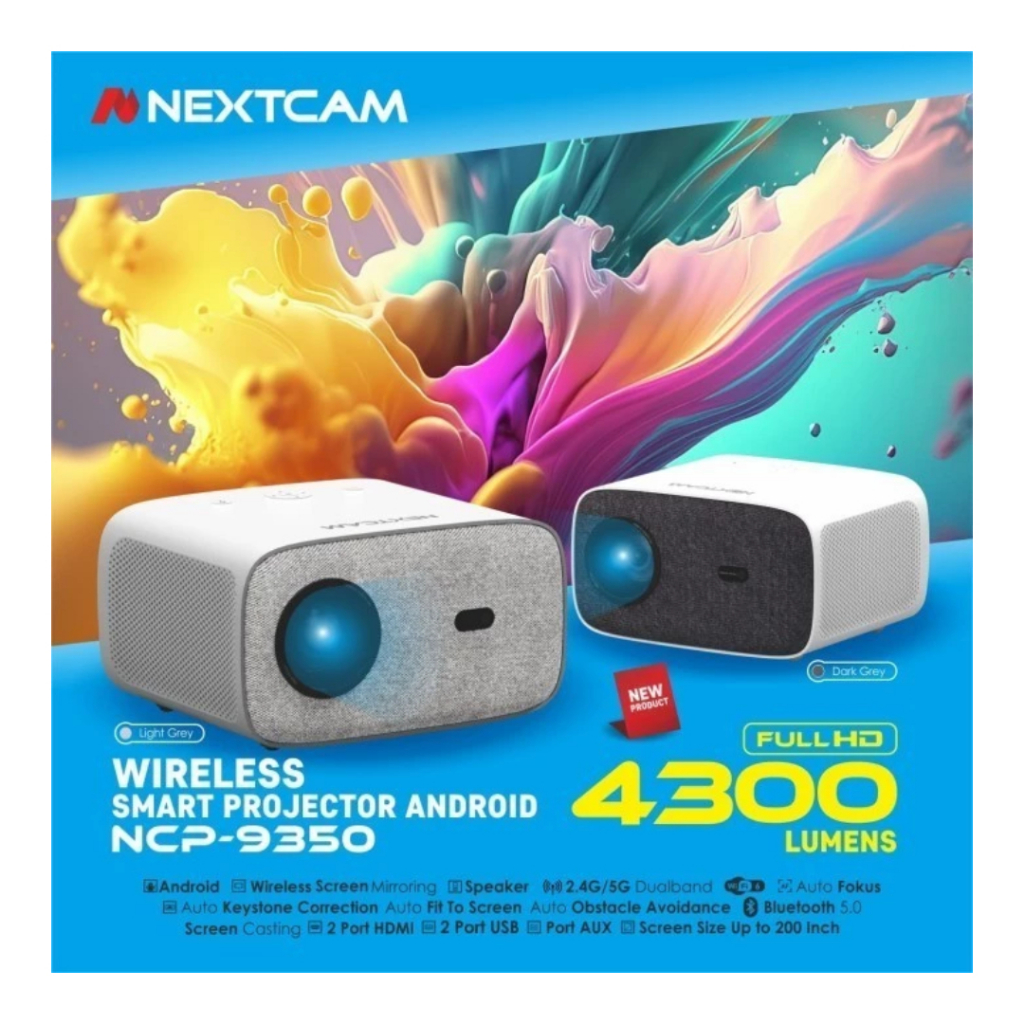 Jual Nextcam Projector Proyektor Wireless Android Full HD 4300lumens 5G ...