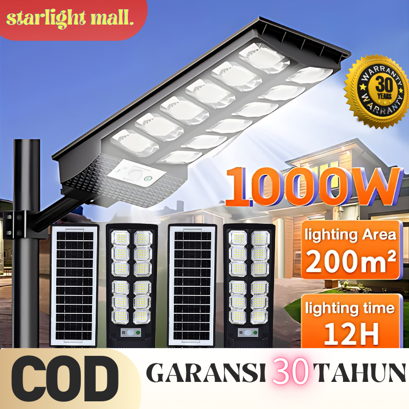 Jual 1000W lampu solar cell【BUY 1 GRATIS 2】 lampu jalan tenaga matahari ...