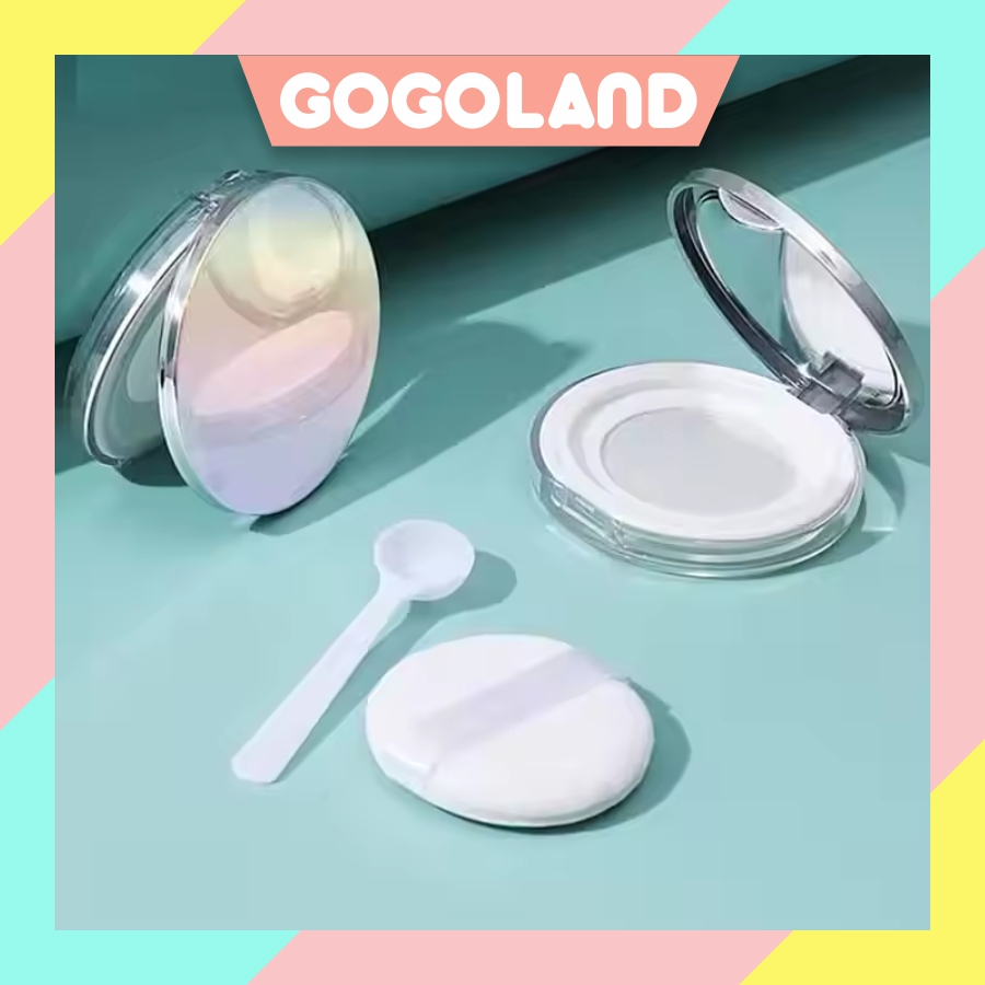 Jual GOGOLAND Tempat Bedak Tabur Mini Travel + Sponge + Cermin / Wadah ...