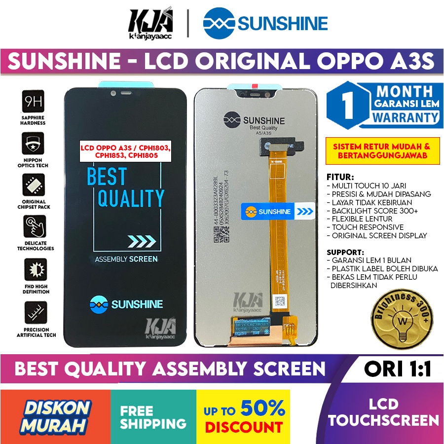 Jual ️ LCD Original ️ Oppo A3S CPH1803, CPH1853, CPH1805 LCD ...
