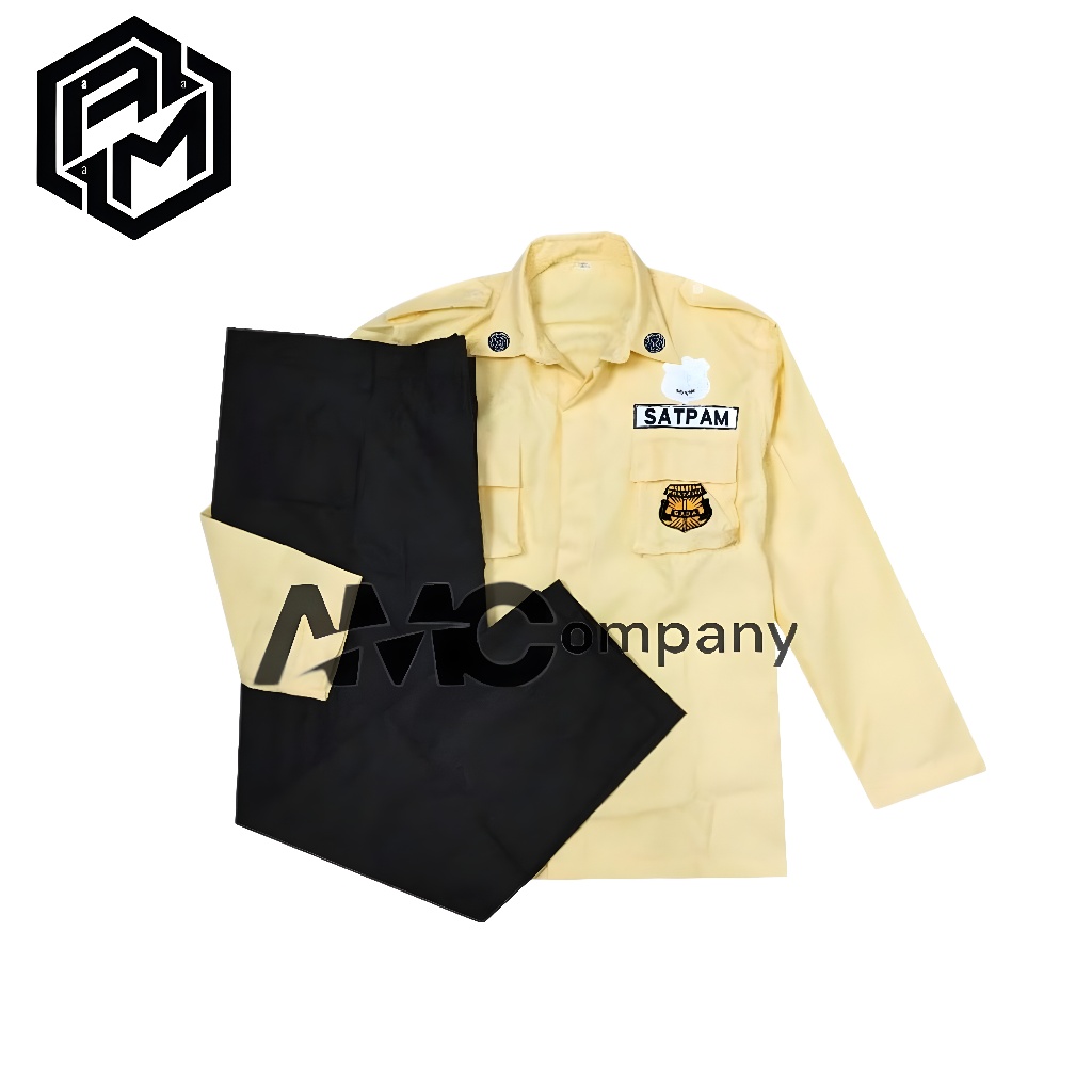 Jual Seragam PDL Satpam Kemeja Lengan Panjang Cream Setelan Security Terbaru Dinas Harian ...