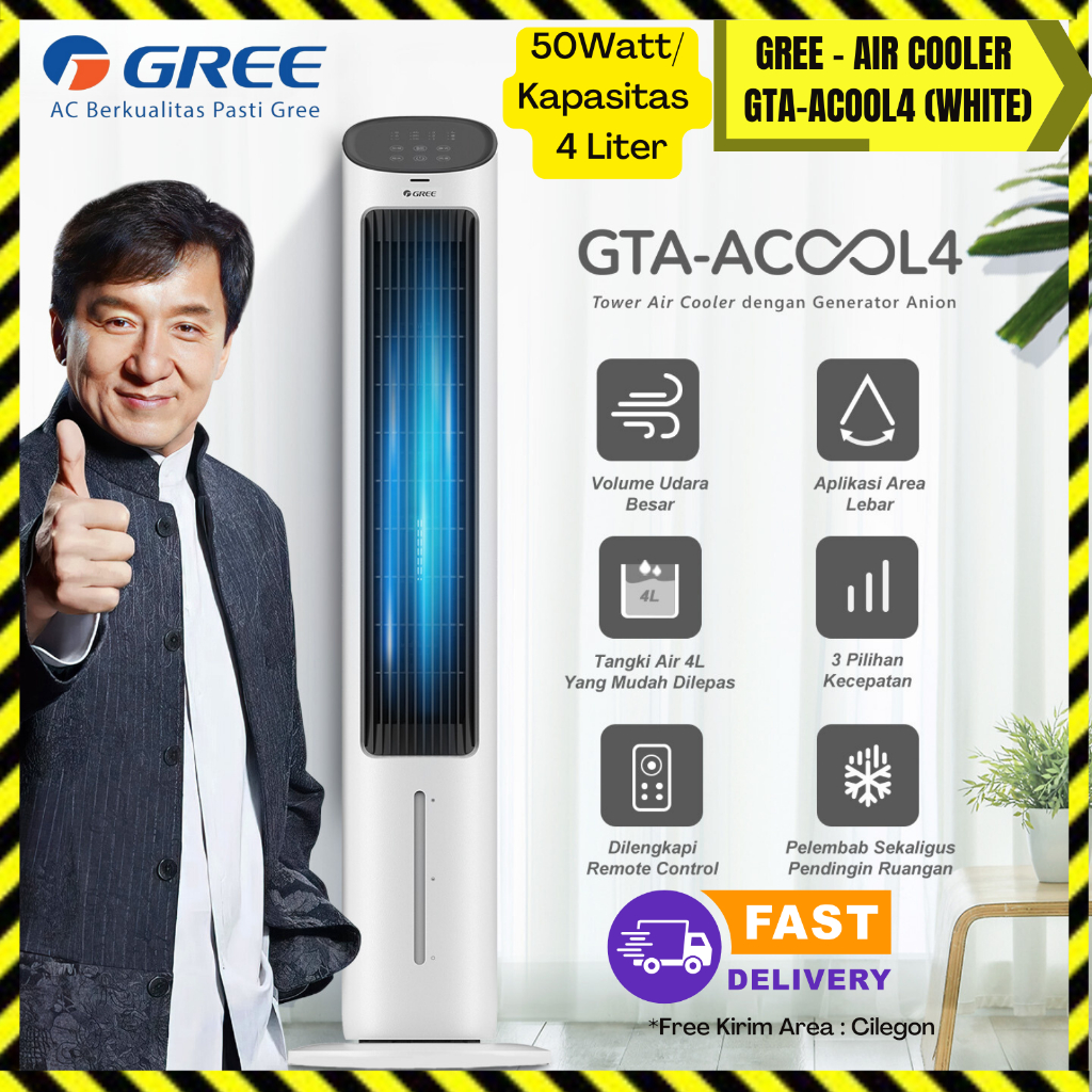 Jual FLiFE POWERED BY GREE- FTA-ACOOL4 Tower Fan Air Cooler & Humidifier 4L | Shopee Indonesia
