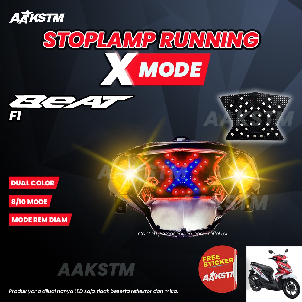 Jual Lampu Rem LED Beat FI X Mode LED 8 10 Mode Running Lampu Belakang ...