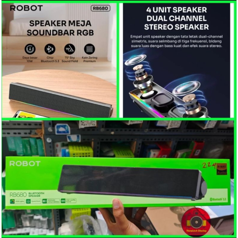 Jual SoundBar ROBOT RB680 RGB Bluetooth Speaker Super Bass Powerful ...