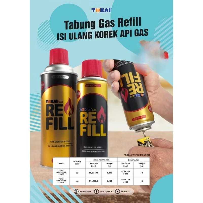 Jual Gas isi ulang korek api Tokai 235 gr/Gas reffil korek api 235gr ...