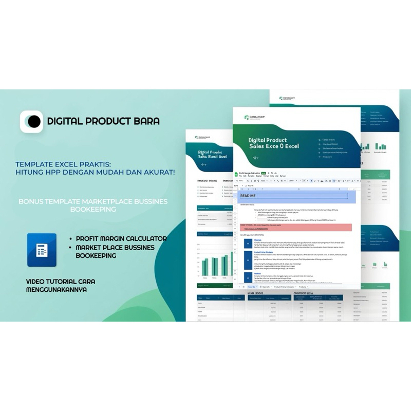 Jual Template Excel Profit Margin HPP dan Bonus Excel Marketplace ...