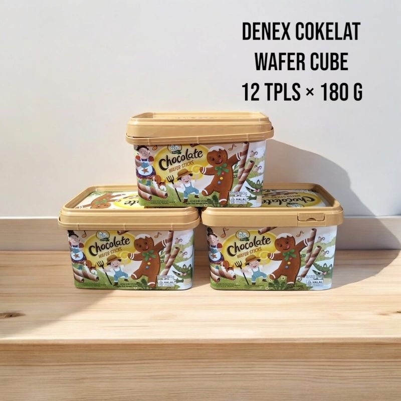 Jual Aneka Snack Cemilan Murah Denex Chocolate Wafer Stick Cube 180gr ...