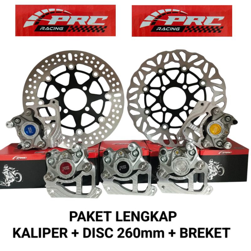 Jual paket kaliper big logo koin PRC Racing 2 piston 2p plus piringan disc cakram 260mm plus ...