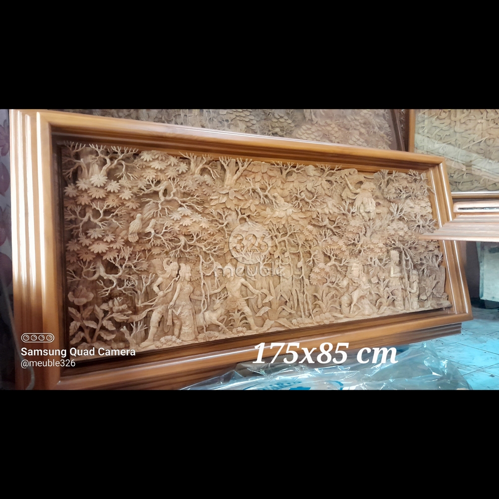 Jual Relief 3 Dimensi Ramayana Kayu Jati - Relief Ukiran Jati Mebel ...
