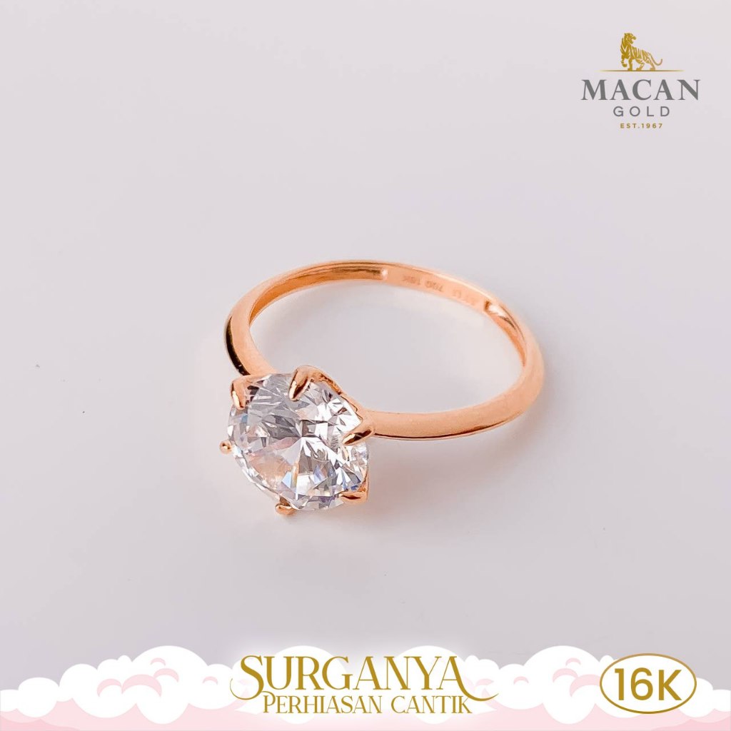 Jual Cincin AYU Model Big Solitaire Kadar 16K - Macan Gold Yellow Gold ...