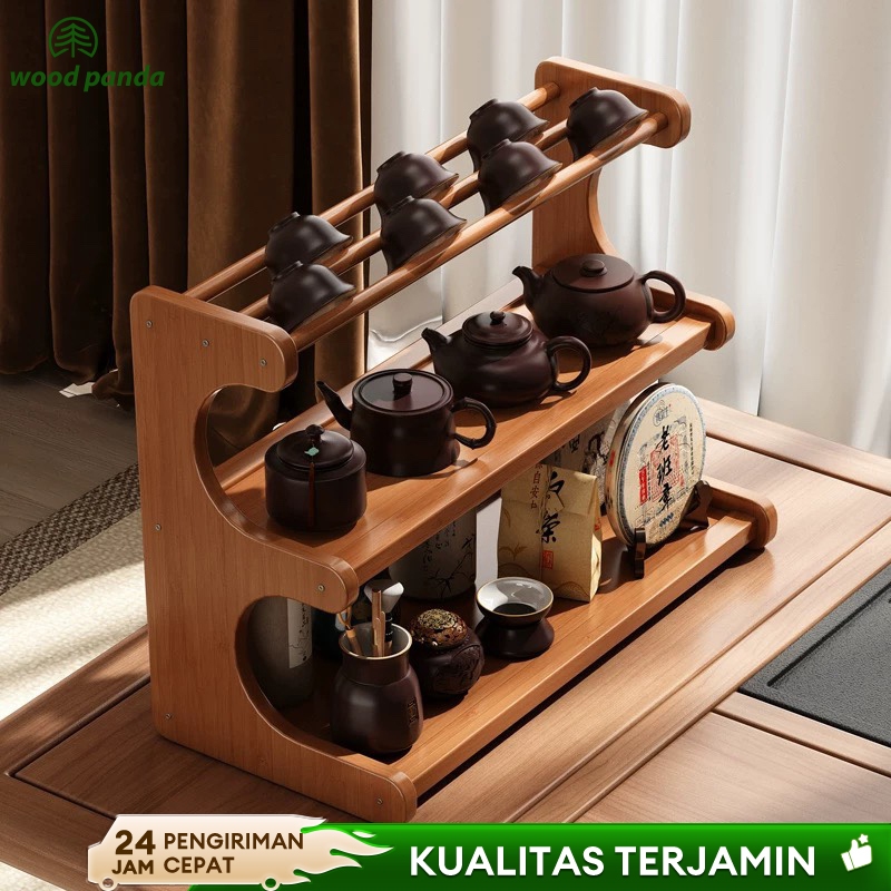 Jual Rak pembuangan bambu Rak Cangkir Rak susun Serbaguna Rak Meja Rak ...