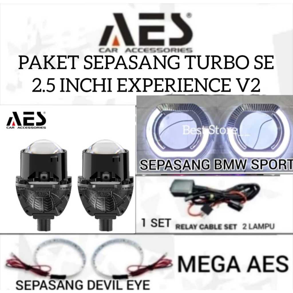 Jual PAKETAN SEPASANG Biled AES Turbo SE Experience V2 2.5 Inch Version ...
