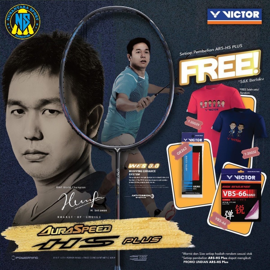 Jual NEW Raket Badminton VICTOR Auraspeed HS Plus / Ars-HS Plus / Ars ...