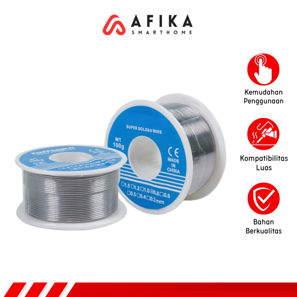 Jual Kawat Timah Solder 0.8mm 100gr Titik lebur 361 °F / 183 °C ...