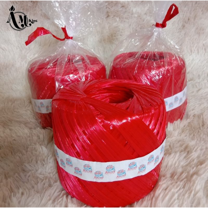 Jual Tali rafia mengkilap cap Kuat, Tali rafia murni 500gram, tali ...