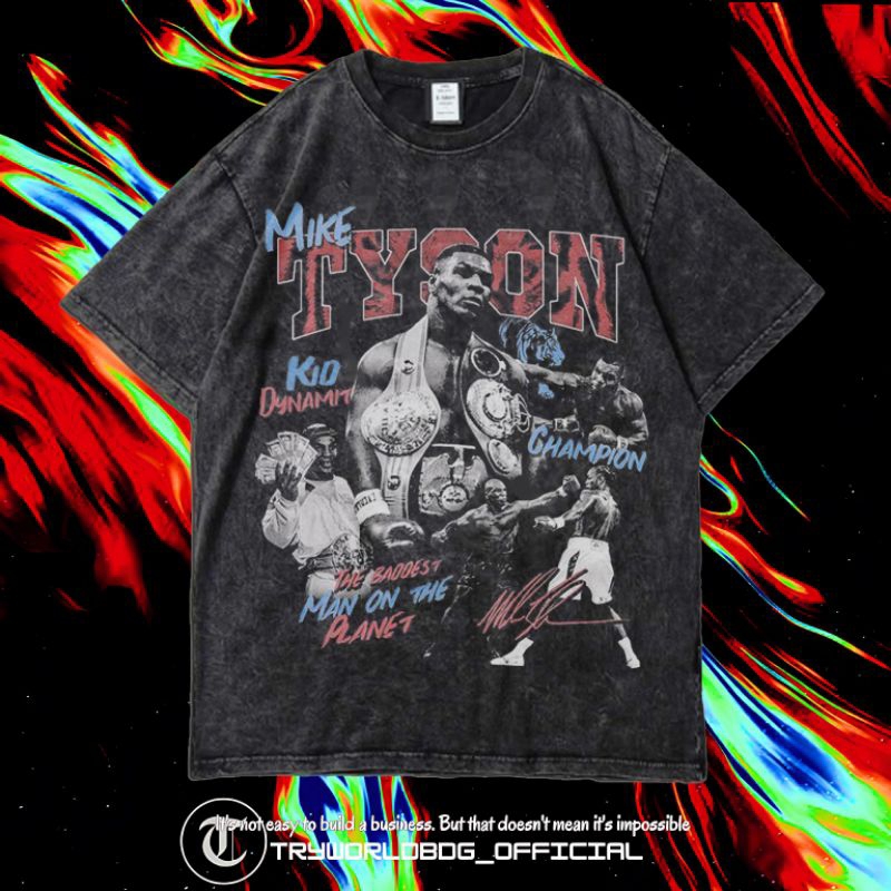 Jual TRYWORLDBDG OFFICIAL "MIKE TYSON" KAOS OVERSIZED | KAOS WASHED ...