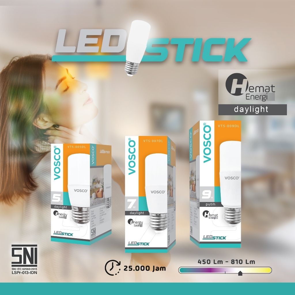 Jual Vosco Lampu LED Stick 5 Watt 7 Watt 9 Watt SNI Bergaransi Lampu Stick Hemat Daya Super ...