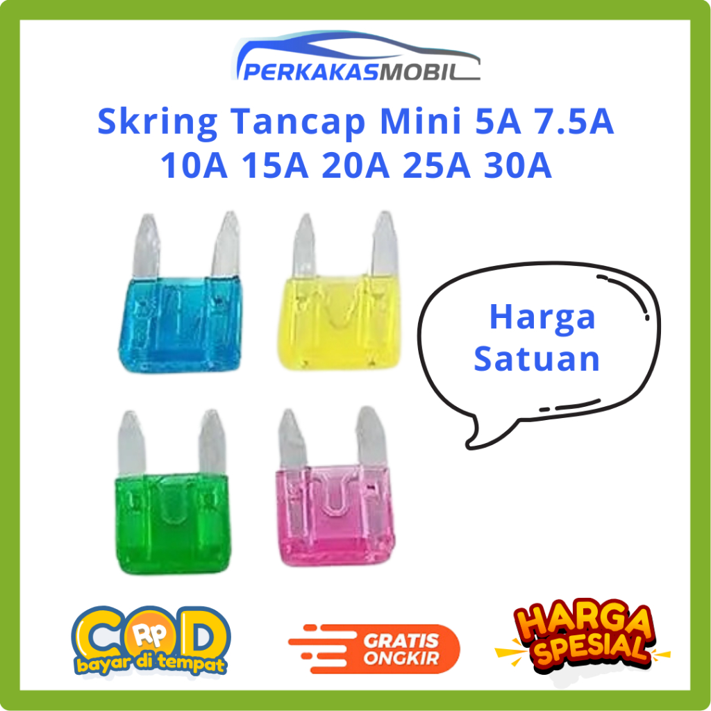Jual Perkakas Mobil Skring Tancap Mini 5A 7.5A 10A 15A 20A 25A 30A | Shopee Indonesia