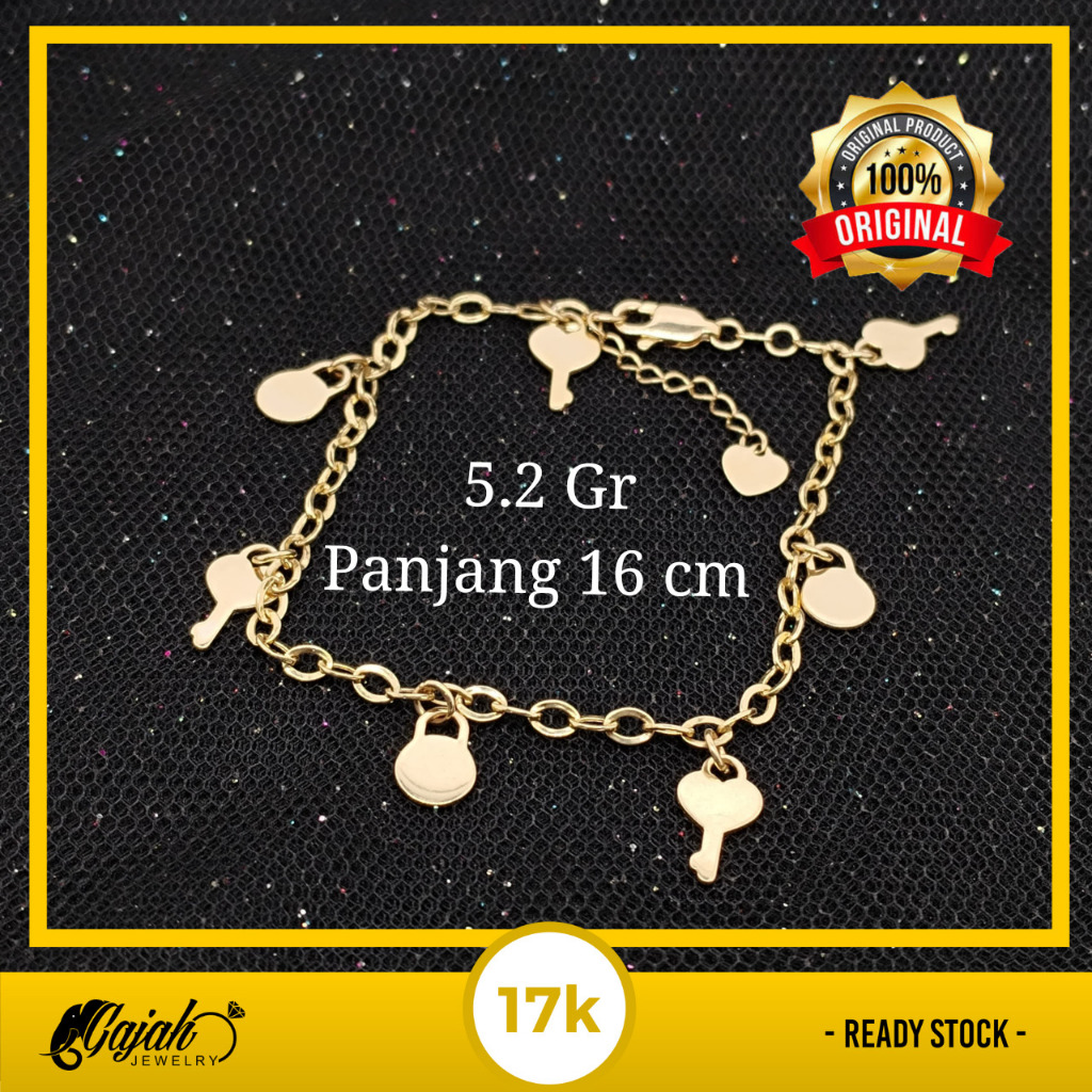 Jual Gelang Rante Dewasa Emas 17K - 5.2 Gr Kadar 750 - 6863 | Shopee ...